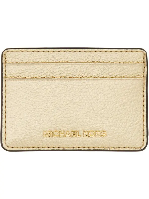 Michael Kors Card Holder With Logo - Gold