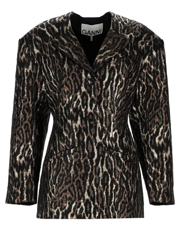 GANNI Animal Print Blazer - Animalier
