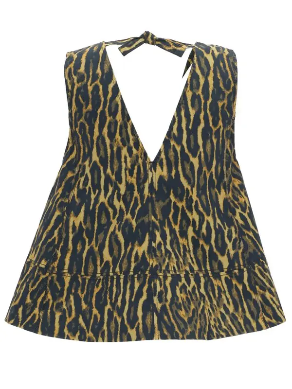 GANNI Animal Print Top - Animalier