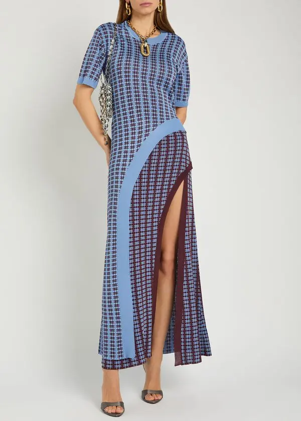 Rabanne Patterned Fine-knit Midi Dress