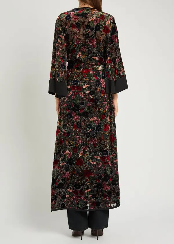 Alice + Olivia Floral-jacquard Maxi Kimono