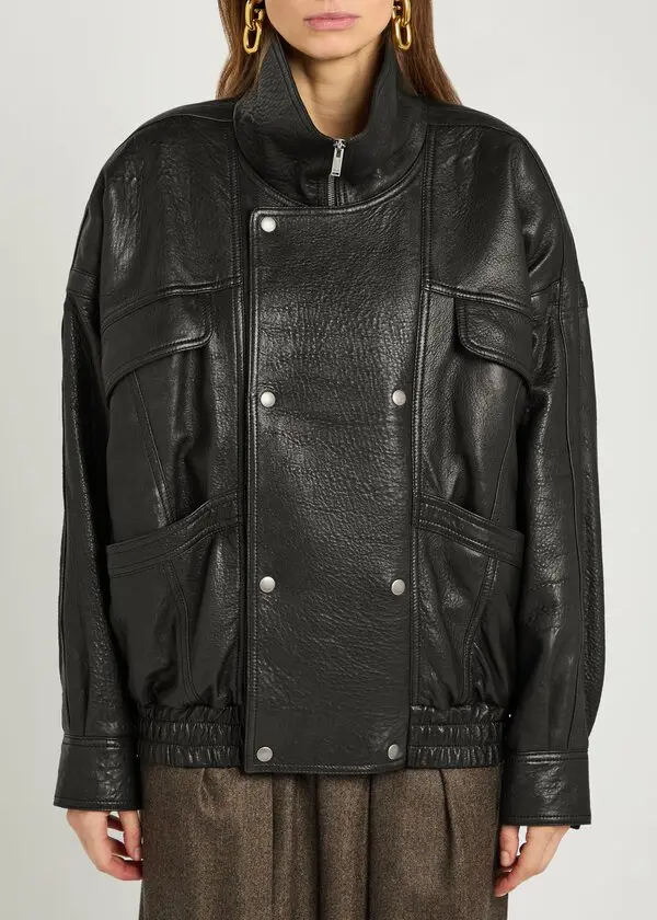 Saint Laurent Grained Leather Blouson Jacket
