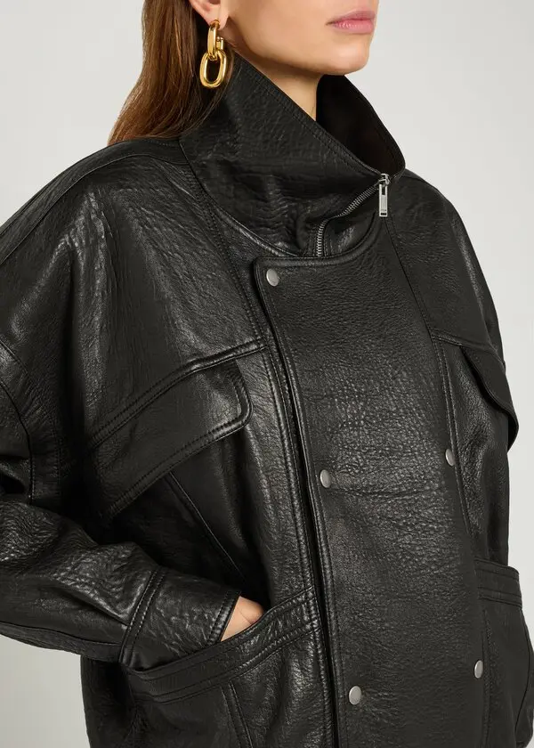 Saint Laurent Grained Leather Blouson Jacket