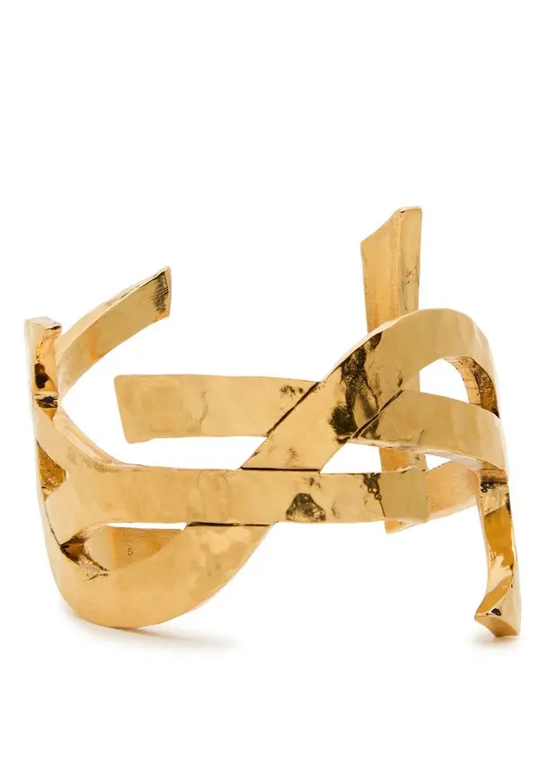 Saint Laurent Cassandra Logo Cuff - Gold