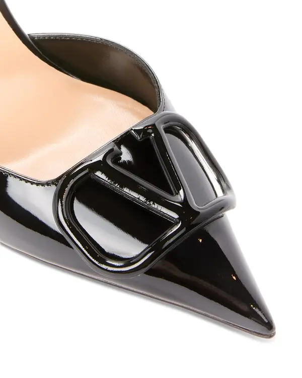 Valentino Garavani D'orsay Pumps With Vlogo Hardware - Black