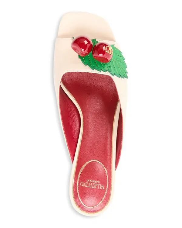 Valentino Garavani Cherry Kitten Heel Slides