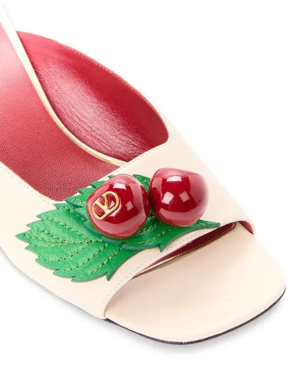 Valentino Garavani Cherry Kitten Heel Slides