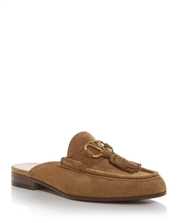 Valentino Garavani Vlogo Tassel Loafer Mules - Dusty Cognac