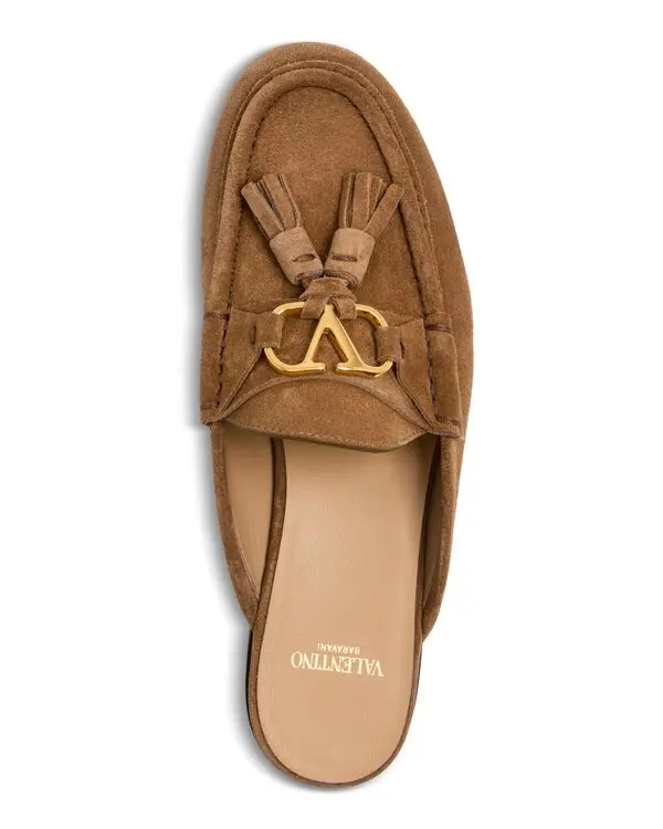 Valentino Garavani Vlogo Tassel Loafer Mules - Dusty Cognac