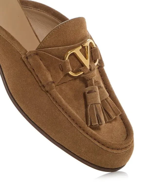 Valentino Garavani Vlogo Tassel Loafer Mules - Dusty Cognac