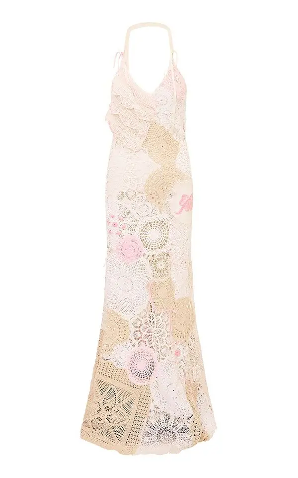 LoveShackFancy Adalita Patchwork Cotton Crochet Dress - Multi