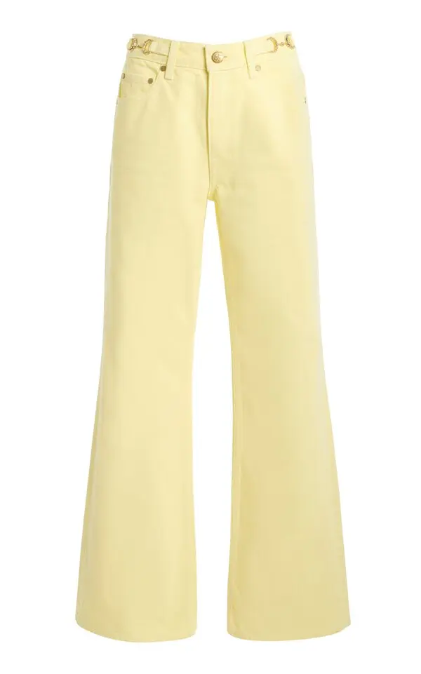 Ulla Johnson Laurel Kick Flare Jeans - Yellow