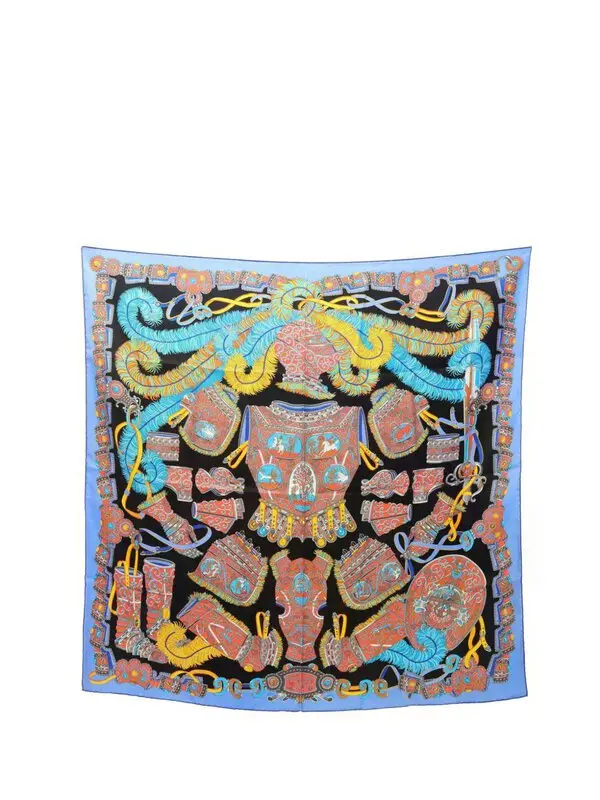 Hermès 2000-2025 Sous L Egide De Mars Silk Scarf 90 Scarves - Black