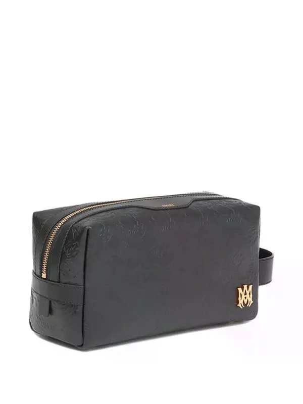 Amiri Logo Leather Toiletry Bag