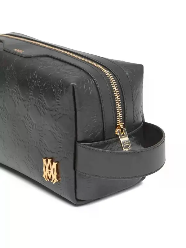 Amiri Logo Leather Toiletry Bag