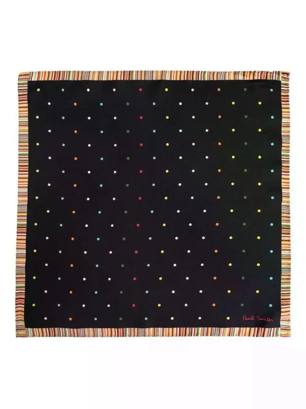 Paul Smith Polka-dot Silk Pocket Square - Black