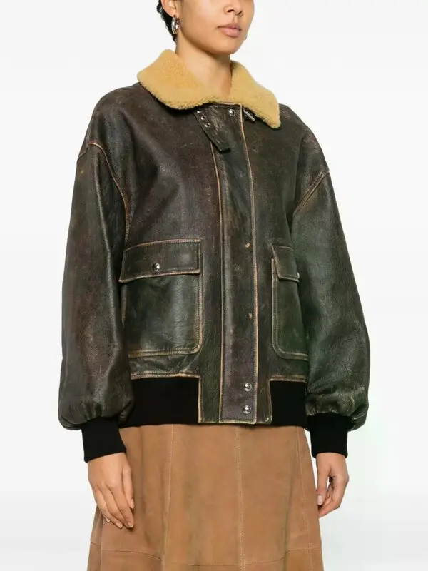 Khaite Fur Collar Pocket Jacket - Brown