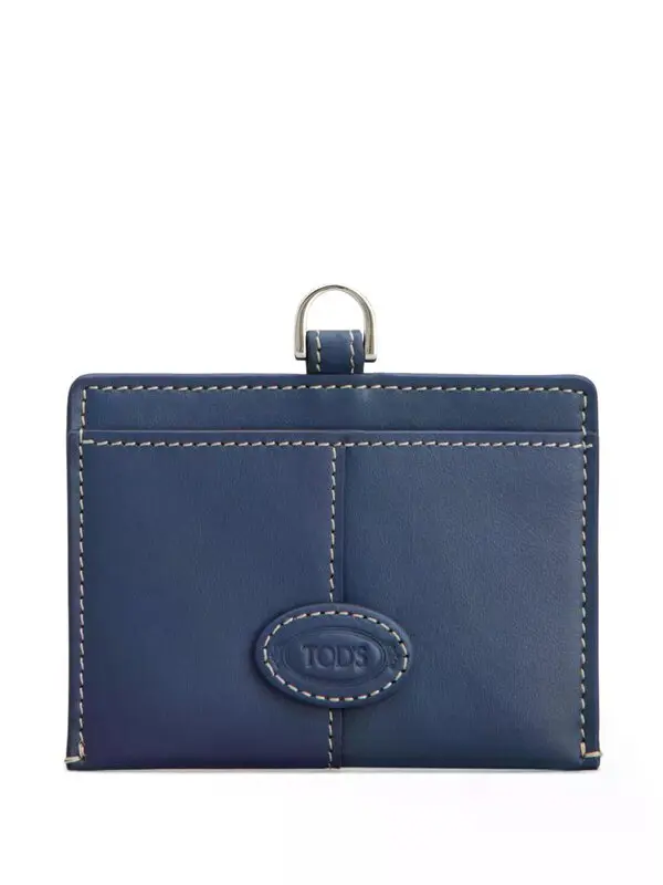 TOD'S Logo Calfskin Cardholder - Blue