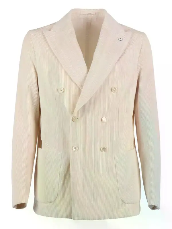 L.B.M. 1911 Double-breasted Corduroy Blazer - Neutrals