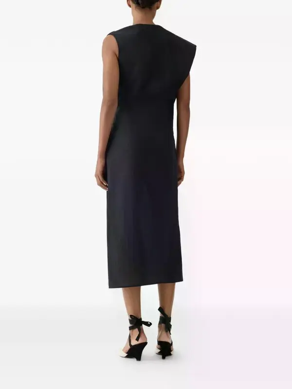 Jacquemus Draped Midi Dress - Black