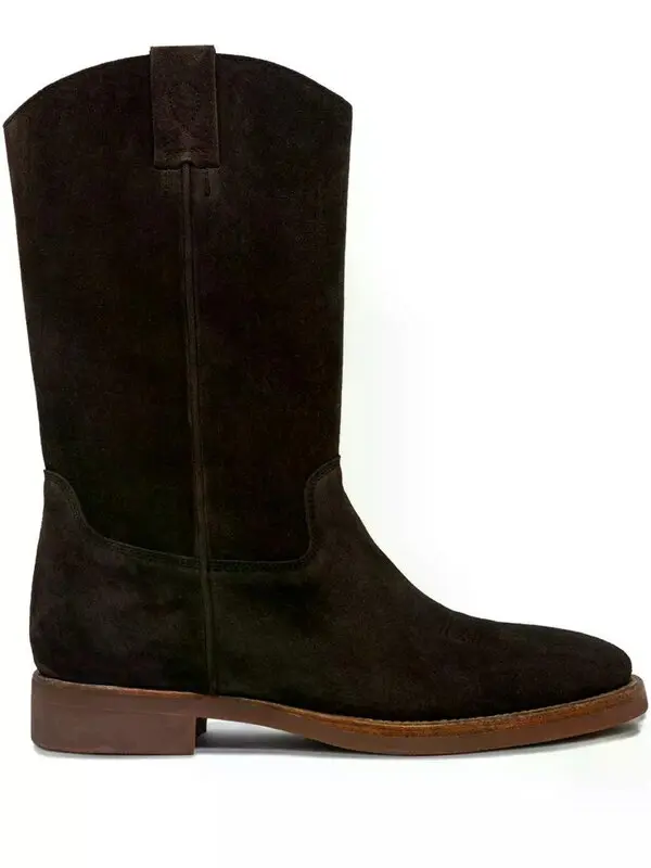 BOTTERO Panelled Suede Boots - Brown