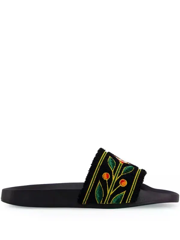 Casablanca Laurel Terry Slides - Black