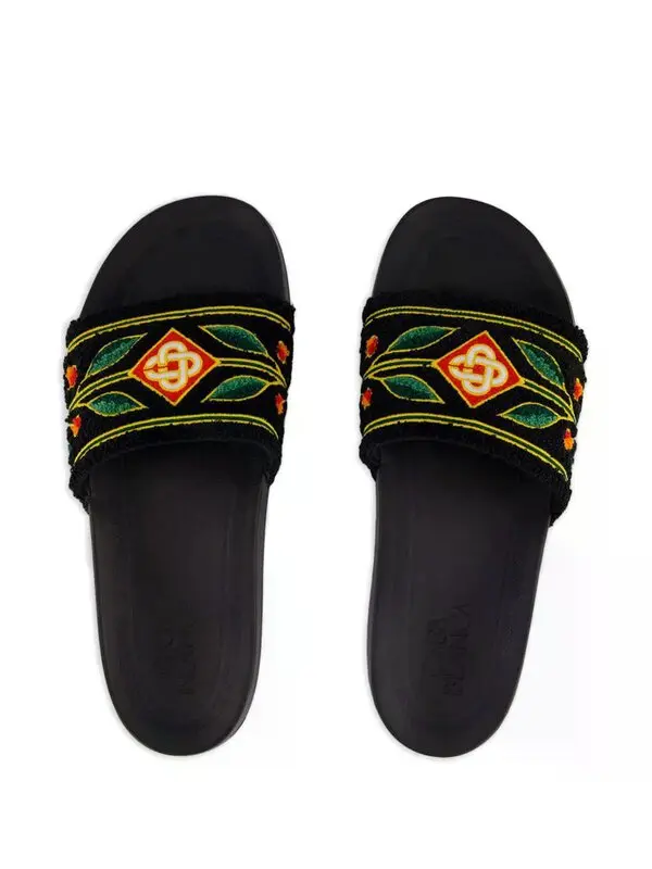 Casablanca Laurel Terry Slides - Black