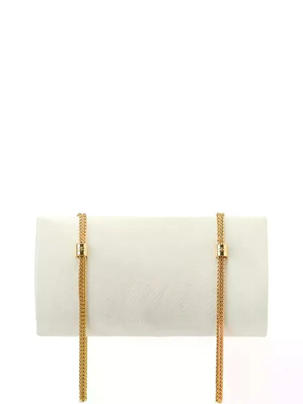 Elisabetta Franchi Logo Clutch Bag - Neutrals