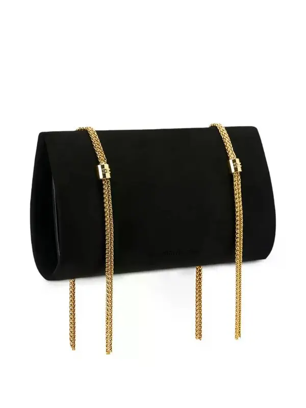 Elisabetta Franchi Logo Chain Shoulder Bag - Black