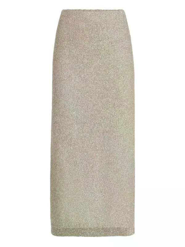 Brunello Cucinelli Elastic-waistband Midi Skirt