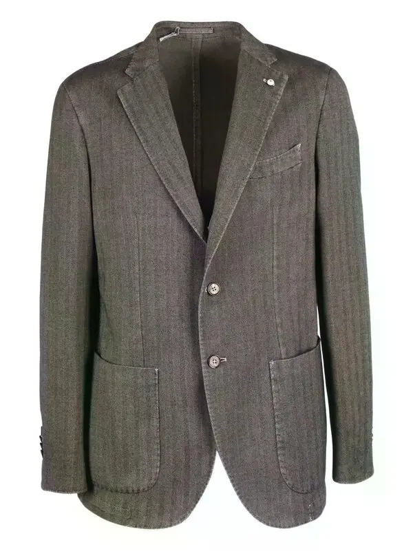 L.B.M. 1911 Herringbone-pattern Blazer - Brown