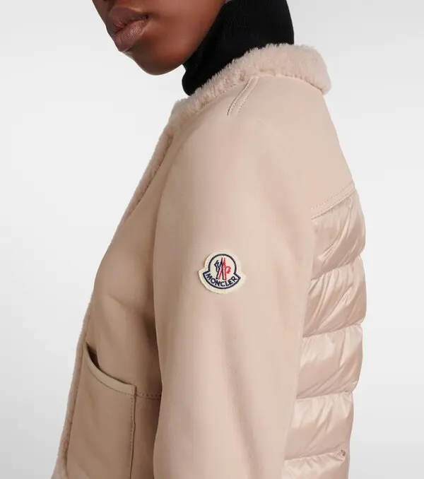 Moncler Shearling-lined Suede Down Jacket