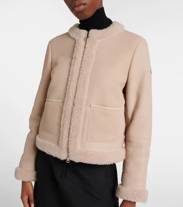 Moncler Buis Shearling-lined Suede Down Jacket