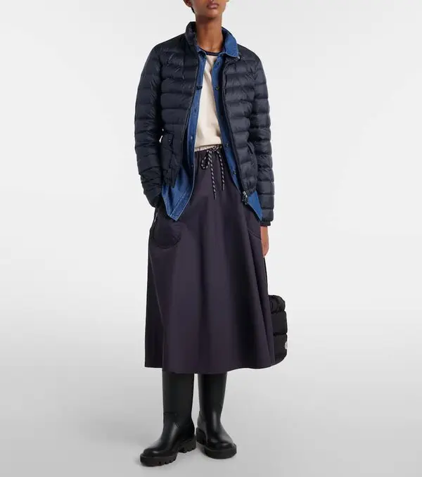 Moncler Cotton-blend Jersey Midi Skirt