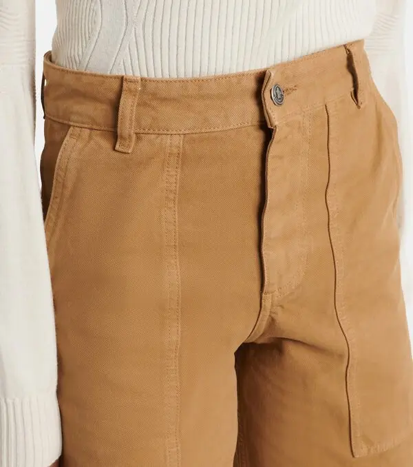 Moncler High-rise Wide-leg Pants - Beige