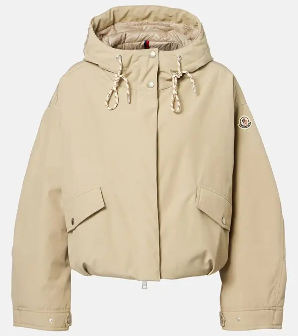 Moncler Eucalyptus Cropped Down Jacket - Beige