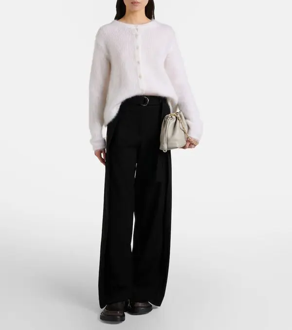 Loewe Belted Wide-leg Wool Pants