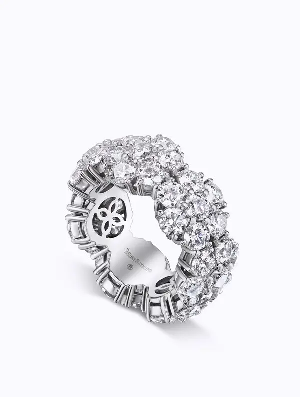 BRIONY RAYMOND Jumbo Posey Diamond Eternity Ring - 18 Karat White Gold