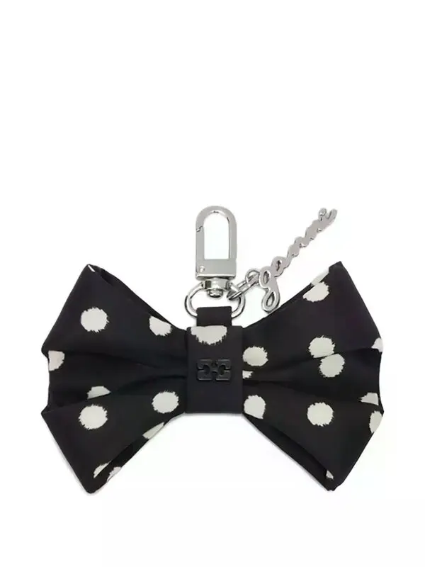 GANNI Polka Dot Bow Keyring - Black