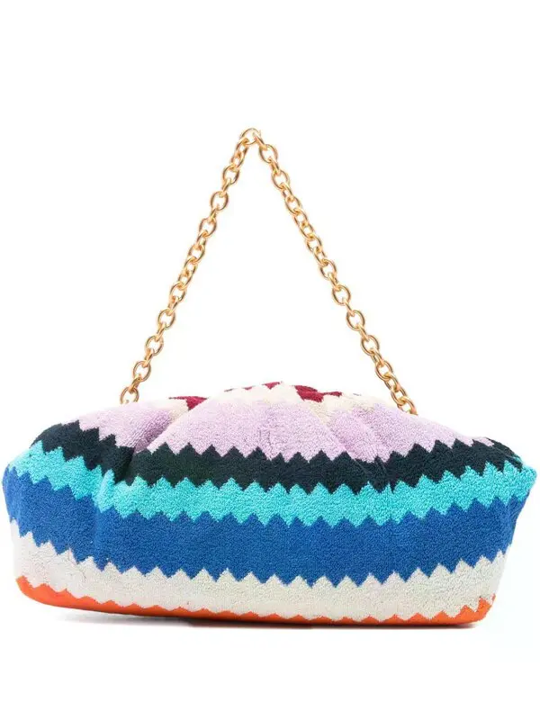 Missoni Zigzag Woven Clutch With Chain Strap