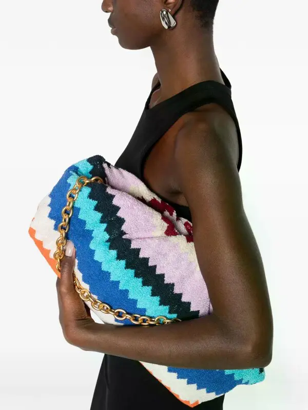 Missoni Zigzag Woven Clutch With Chain Strap