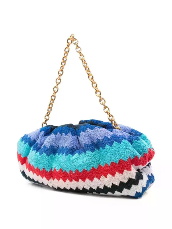 Missoni Zigzag Woven Chain Strap Clutch - Blue