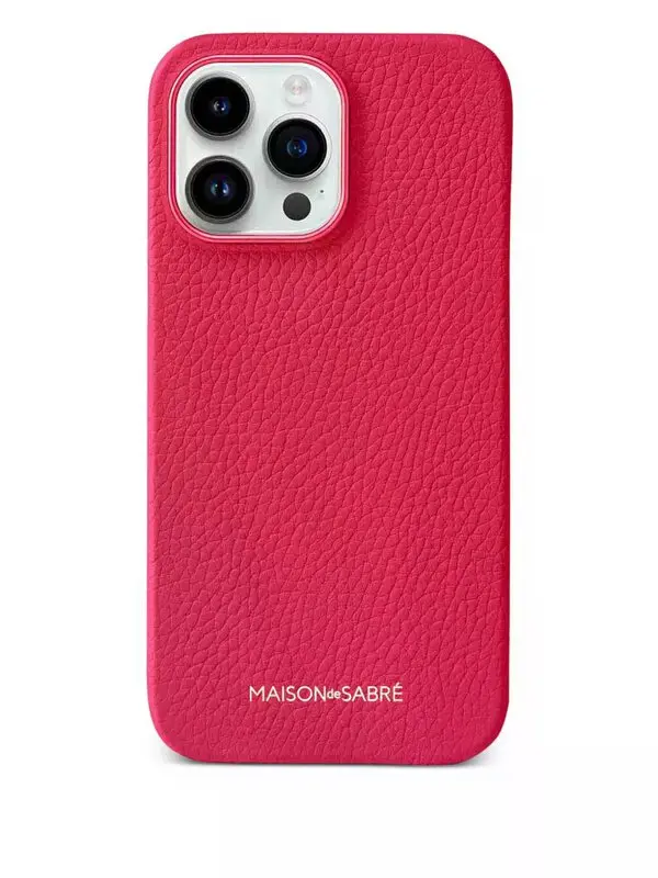 MAISON DE SABRE Leather Iphone 14 Pro Max Case - Pink