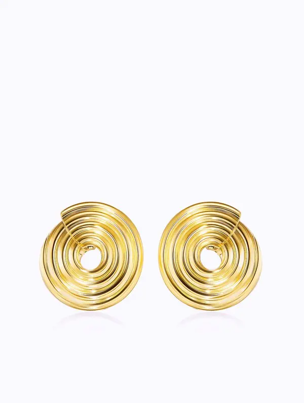 BRIONY RAYMOND Sloan Fluted Swoop Earrings - 18 Karat Yellow Gold