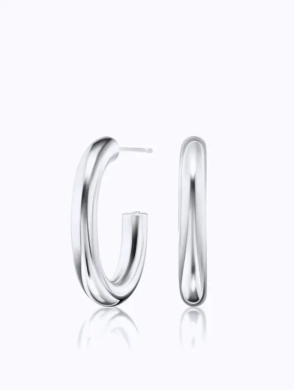 BRIONY RAYMOND Jumbo Sloan Secret Diamond Hoop Earrings - 18 Karat White Gold