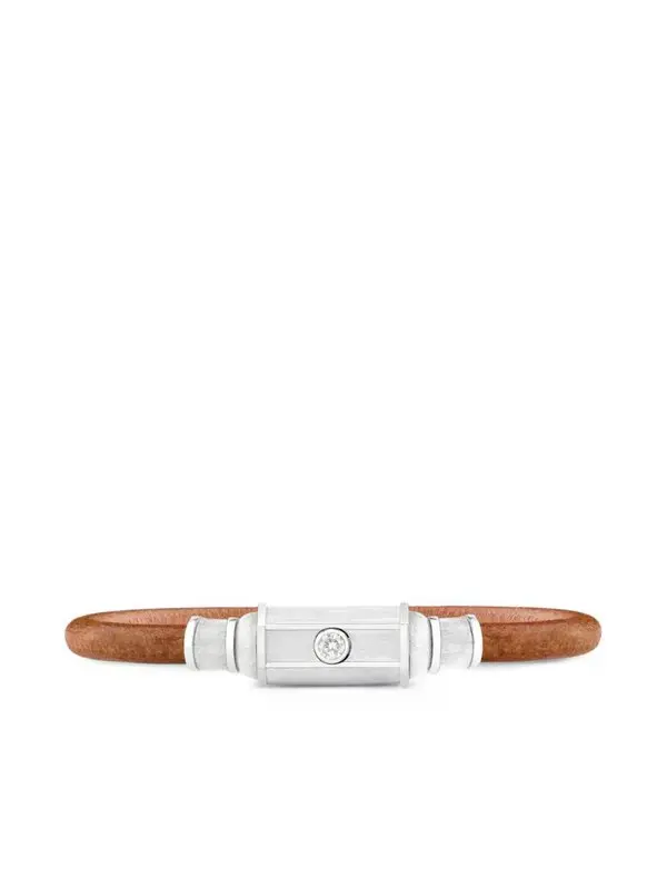 MARIE LICHTENBERG Diamond Lasso Leather Bracelet - Silver