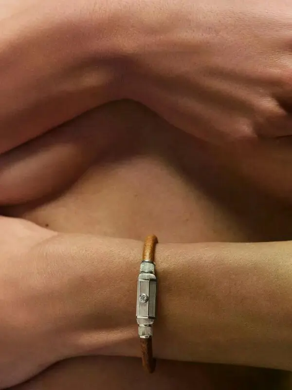 MARIE LICHTENBERG Diamond Lasso Leather Bracelet