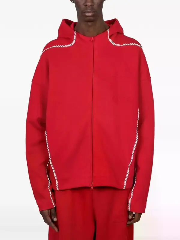 Adidas X Arte Antwerp Zip-up Hoodie With Lace Trim - Red