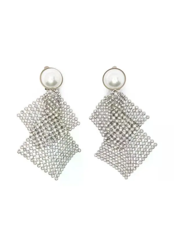 Rosantica Frizz Embellished Clip-on Earrings - Silver