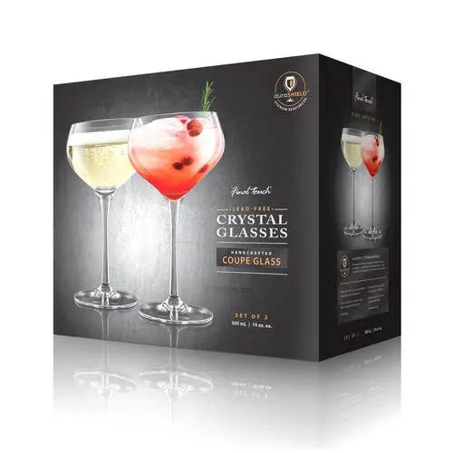 Final Touch Coupe Lead-free Crystal Glassesset Of 2
